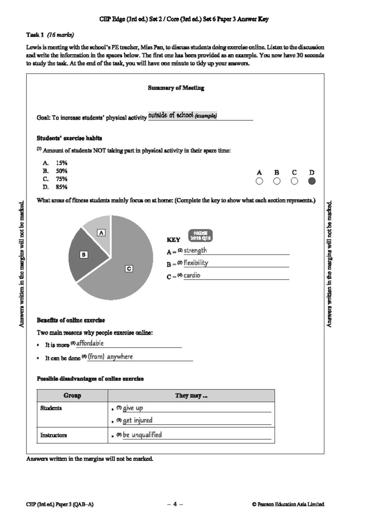 CEP (3rd ed.) Set 6 Paper 3 Answer Key: Tasks Overview and Solutions ...