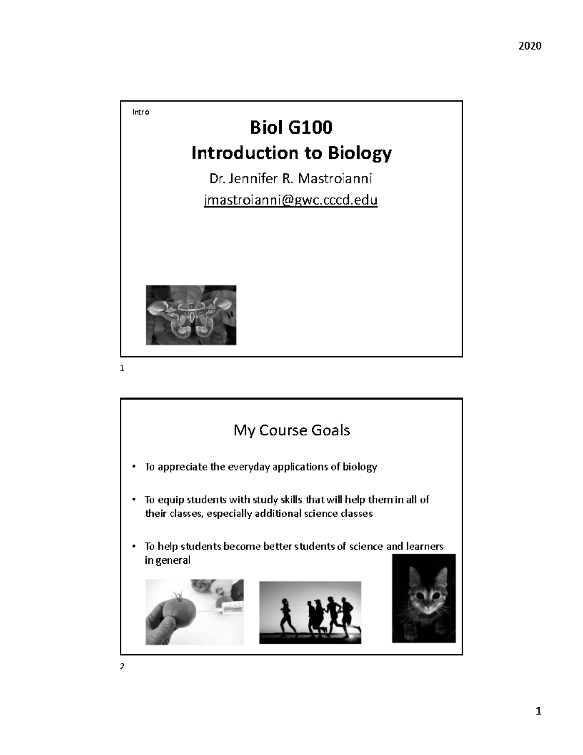 Bio G100 Lecture 1: Intro to Biology & Scientific Method Overview - Studocu