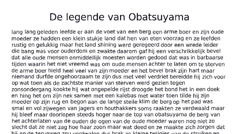 Obatsuyama: De Legende van de Oude Boer en zijn Moeder - Studeersnel