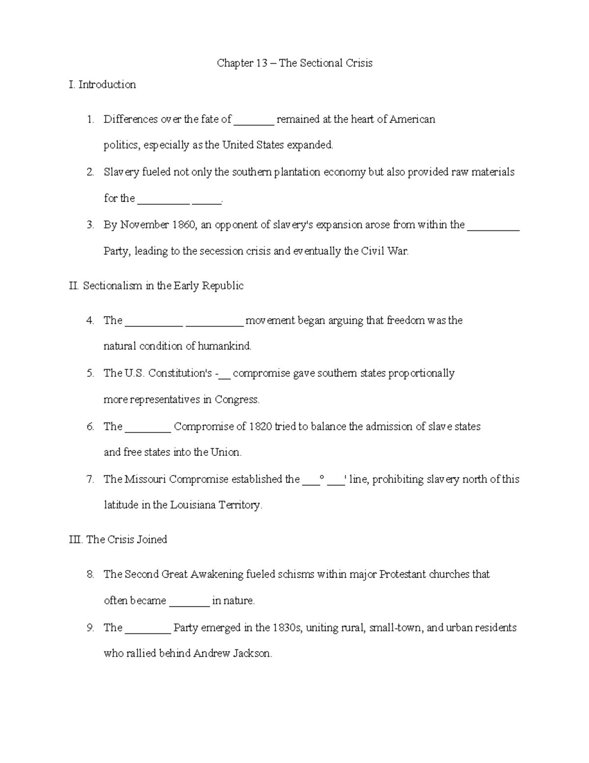 American Yawp Chapter 13: The Sectional Crisis Explored - Studocu