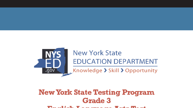 2022 NYS Grade 3 ELA Test Released Questions and Guidelines - Studocu