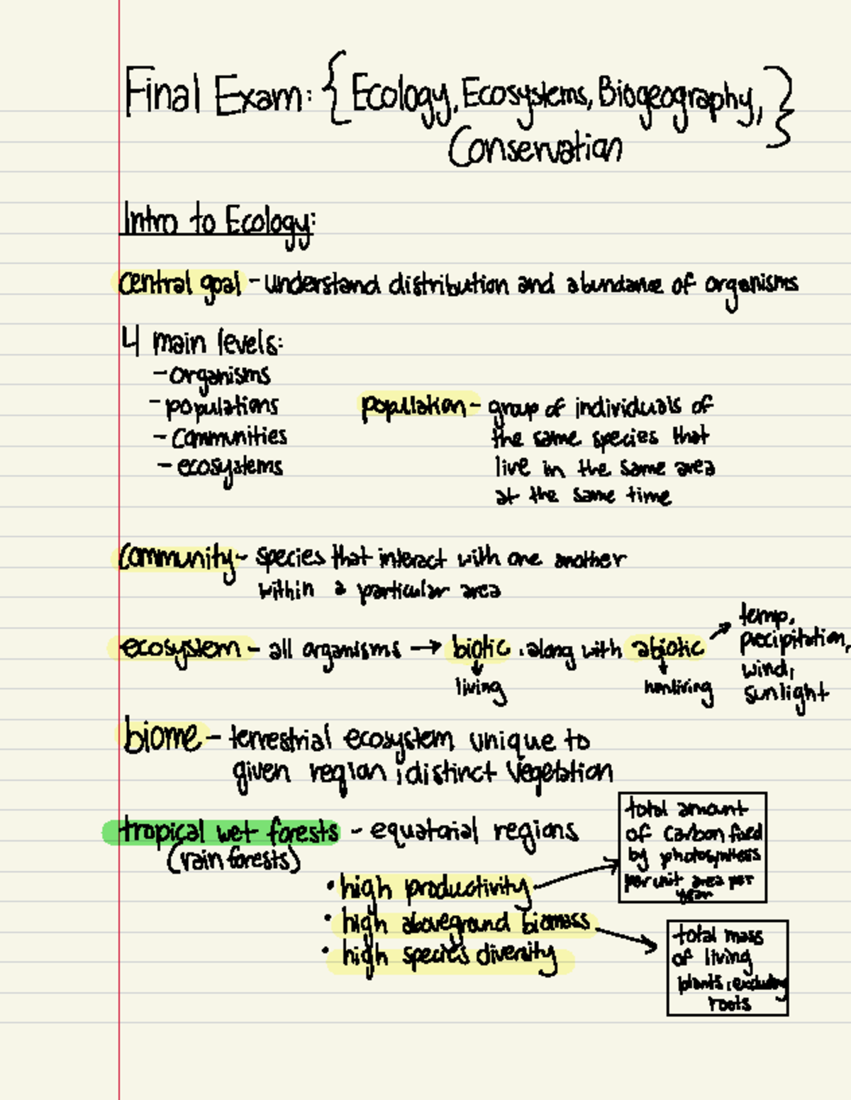 Final Exam Study Guide for Bio 122: Ecology and Ecosystems - Studocu