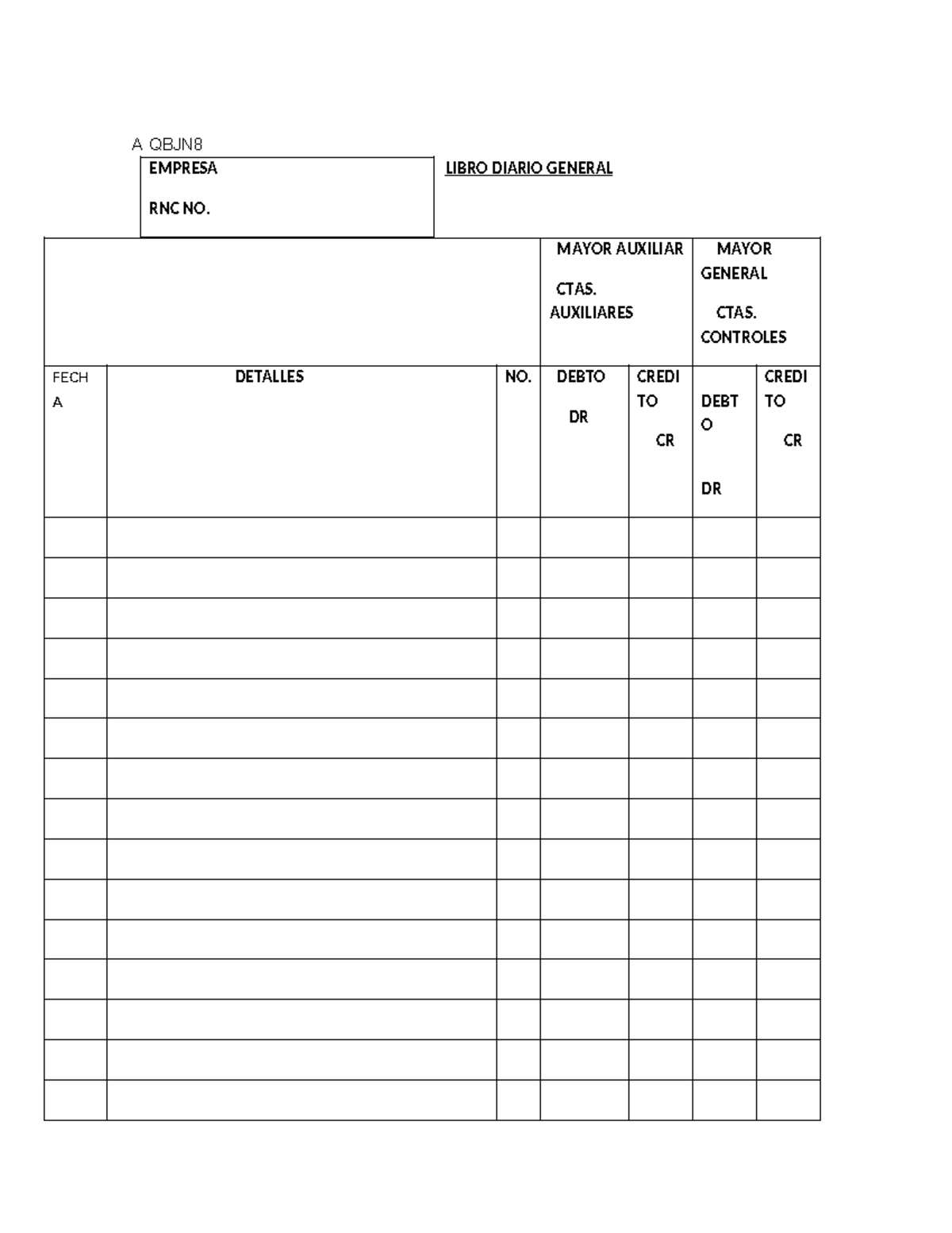 Diario General - Contabilidad - Sistema de contabilidad I - A QBJN ...