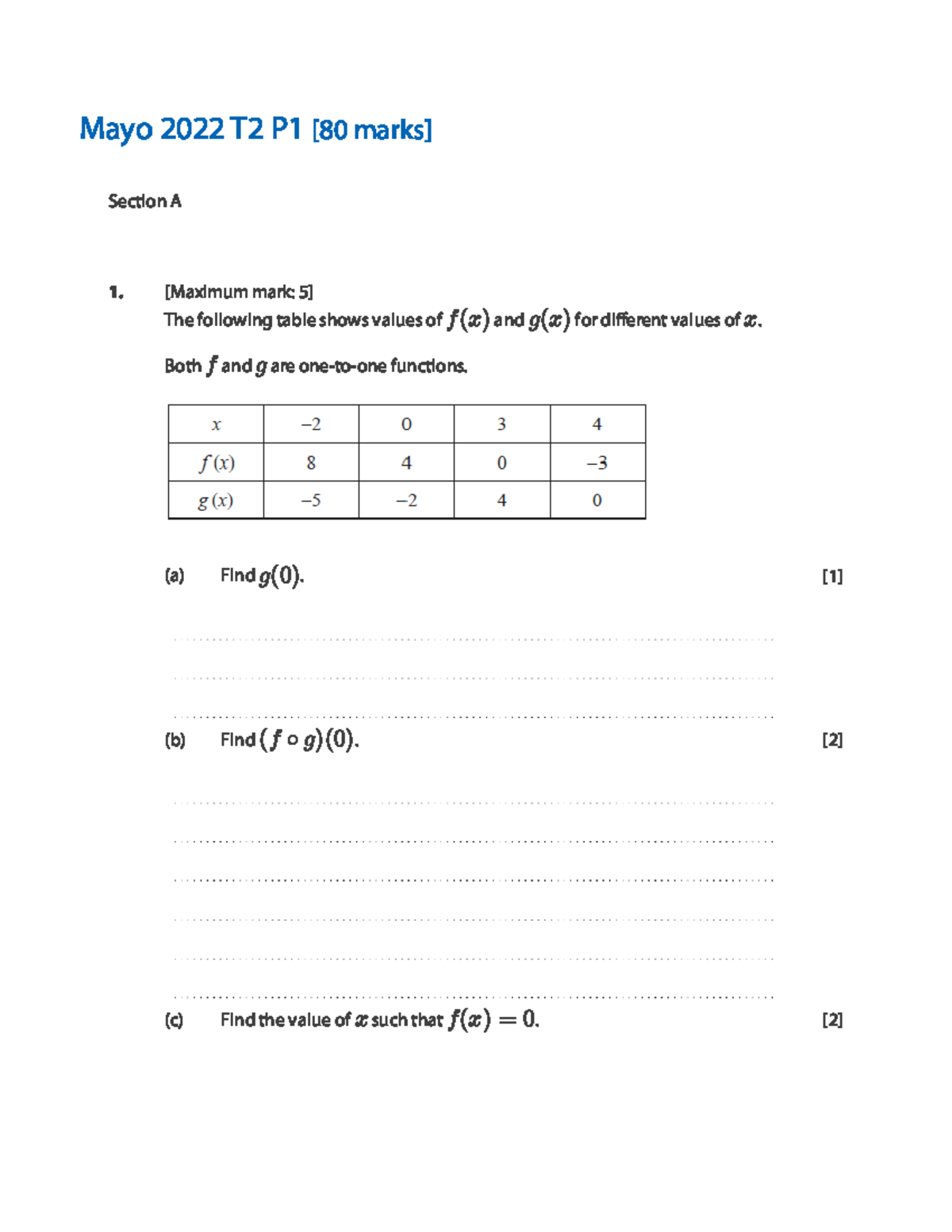 MOCK 12 - IB Exam Review for T2 P1 Section A & B - Studocu