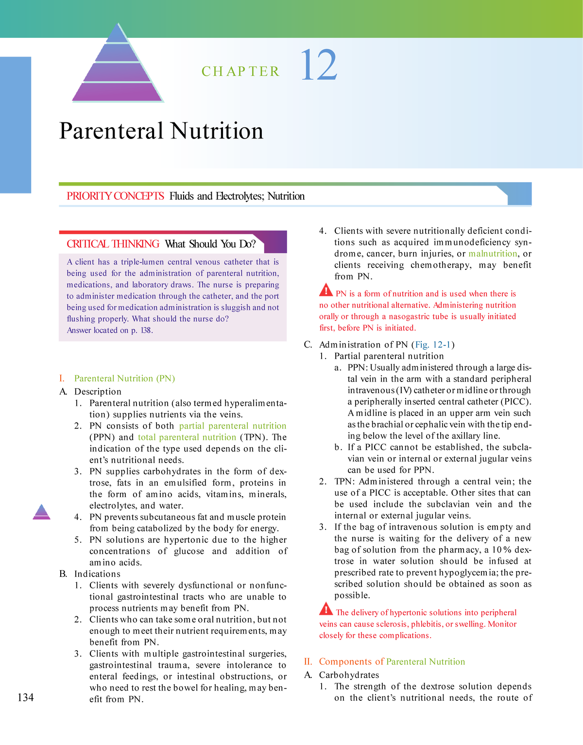 Saunders Parenteral Nutrition RN Nclex - C H A P T E R 12 Parenteral ...