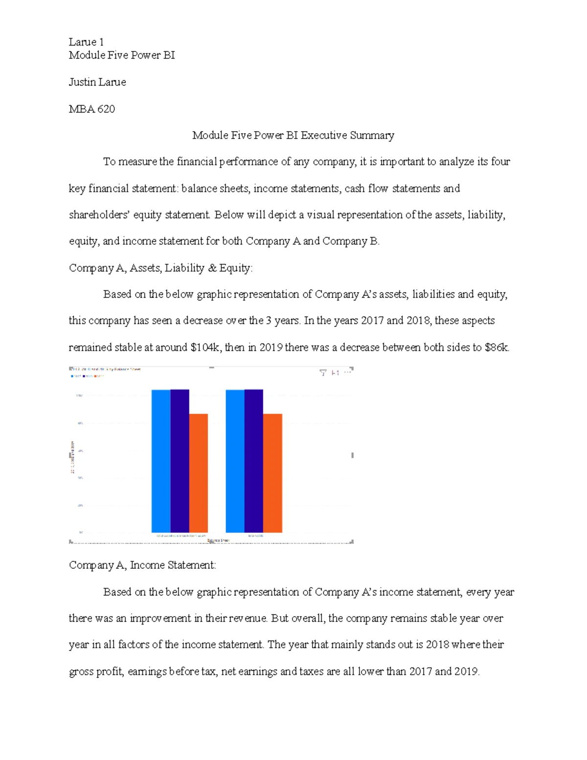 MBA 620: Module 5 - Power BI Visualization of Financial Performance - Studocu