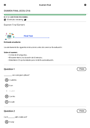 Intro Myelt Ingles Senatii - INTRO_ UNIT 5 Intro / Unit 5 / Lesson AGrammar 1 INSTRUCTIONS ...