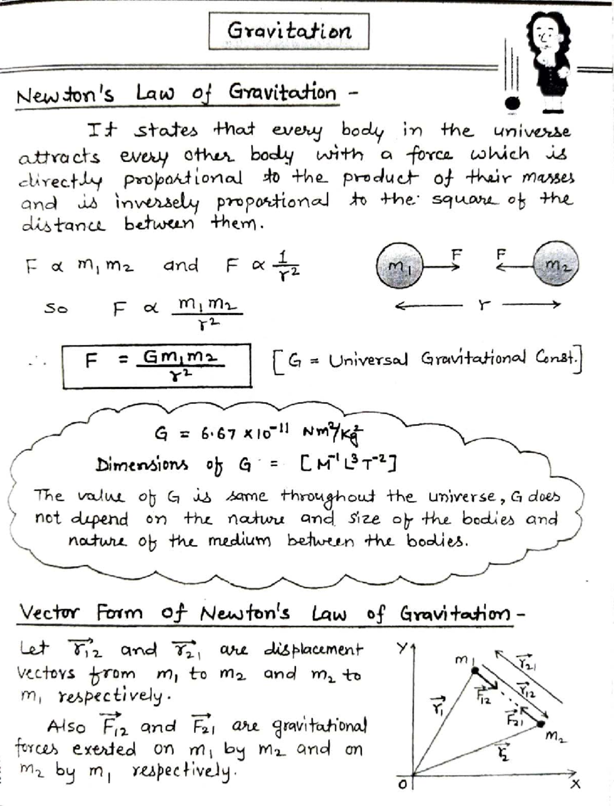Gravitation Law of Gravitation - Lecture Notes (PHYS101) - Studocu