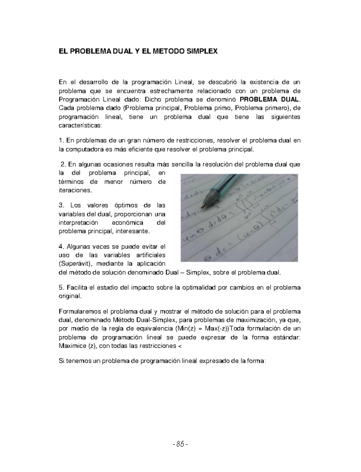 Dual Problem and Simplex Method in Linear Programming Study - Studocu