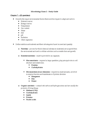 Micro Lab Exam #1 Study Guide Fall 2019 - Microbiology Lab Exam 1 Study ...