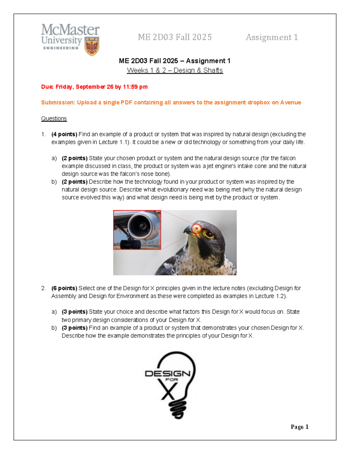 ME2D03 Fall 2025 Assignment 1: Design of Shafts and Analysis - Studocu