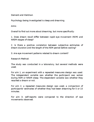 Andrade Study AICE psychology - Andrade Study The psychology being ...
