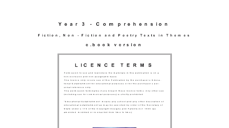 Yr 3 Comprehension: Themed Fiction, Non-Fiction & Poetry Notes - Studocu