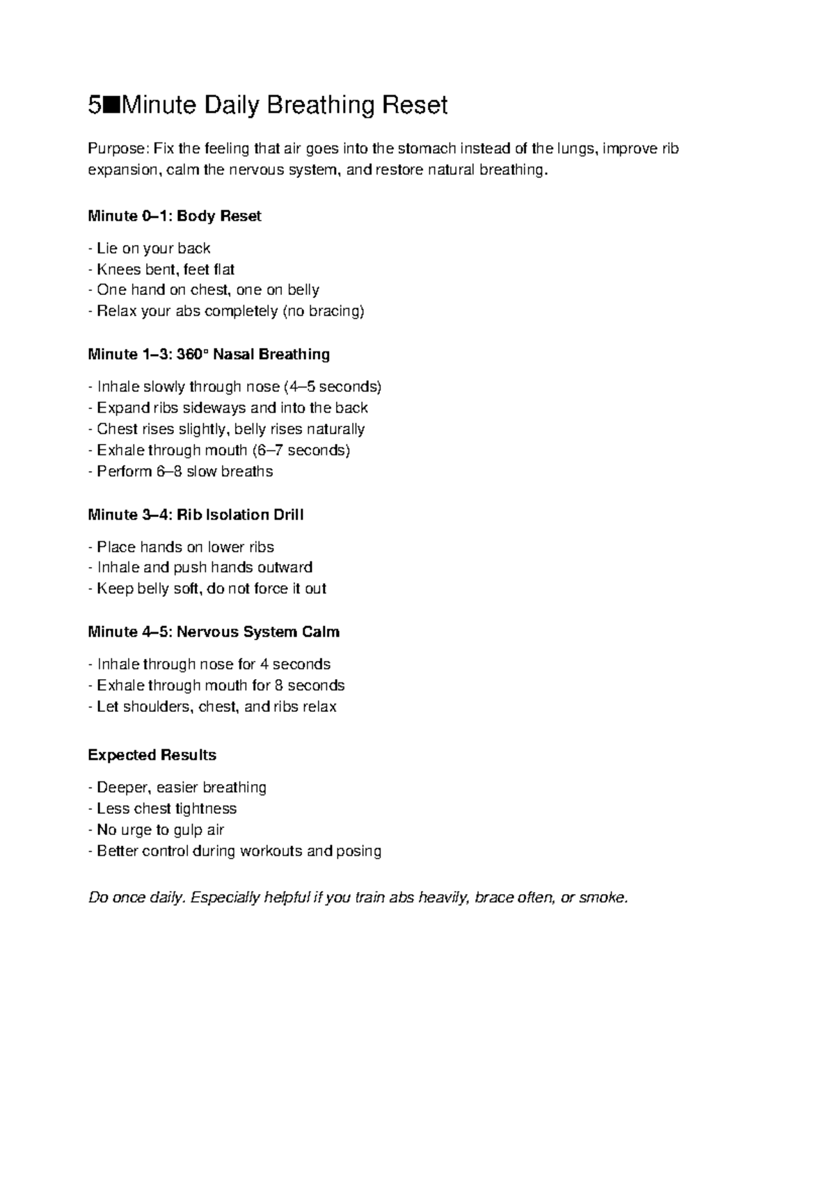 5 Min Breathing Reset: Daily Techniques for Better Lung Function - Studocu