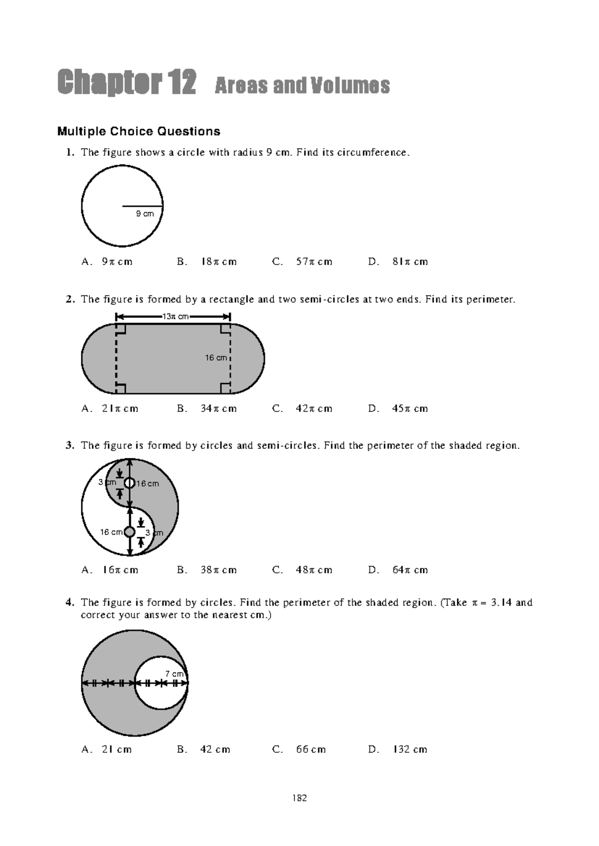 S2 CH12 Areas & Volumes MCQ Practice Questions - Studocu