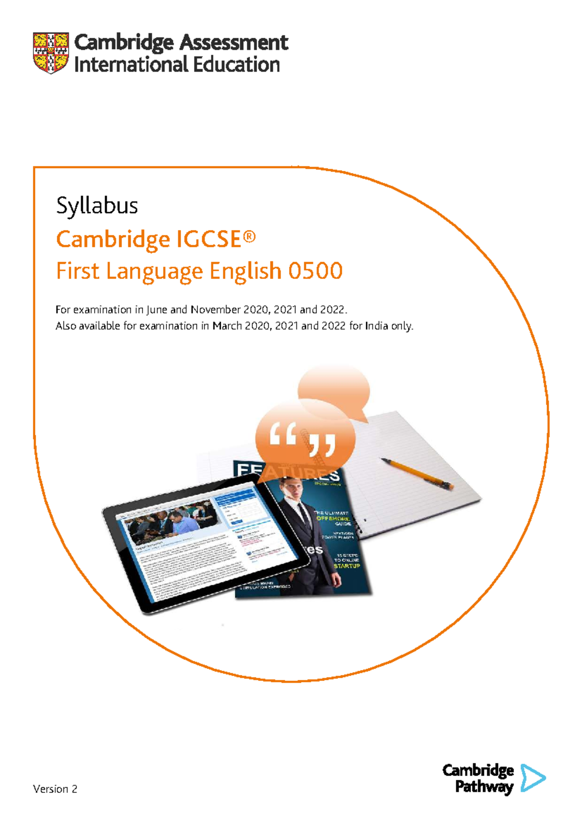 Cambridge IGCSE First Language English 0500 Syllabus Overview (2020 ...