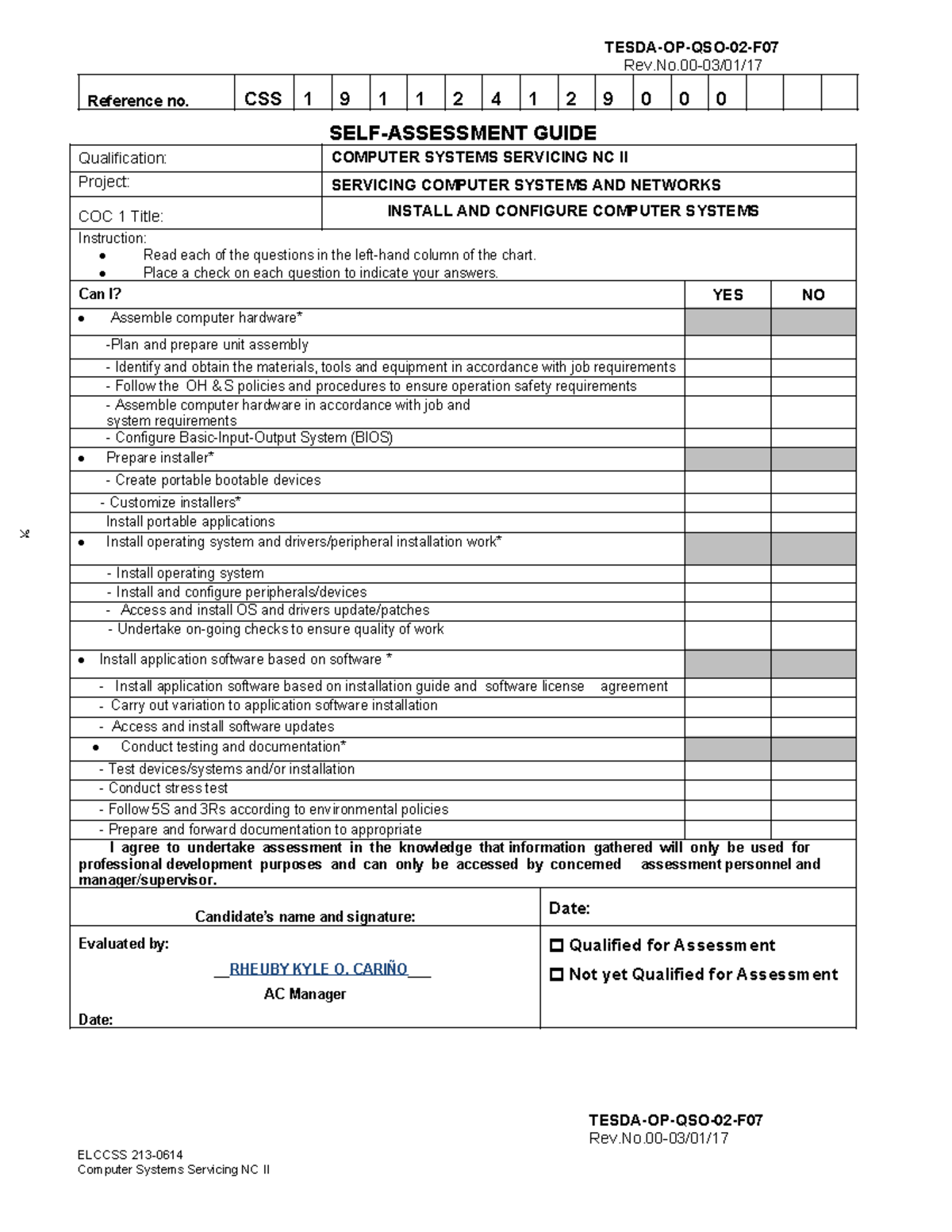 CSS 1 9 1 1 2 4 1 2 9 0 0 0 Guide: Computer Systems Servicing NC II - Studocu