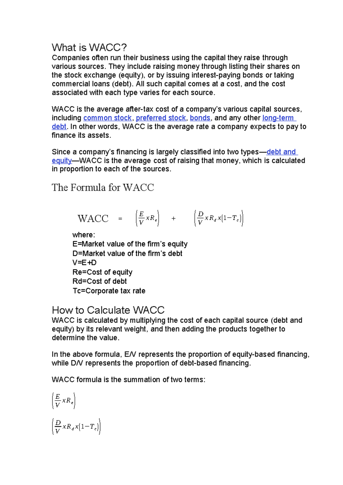 What is WACC - What is WACC - What is WACC? Companies often run their ...