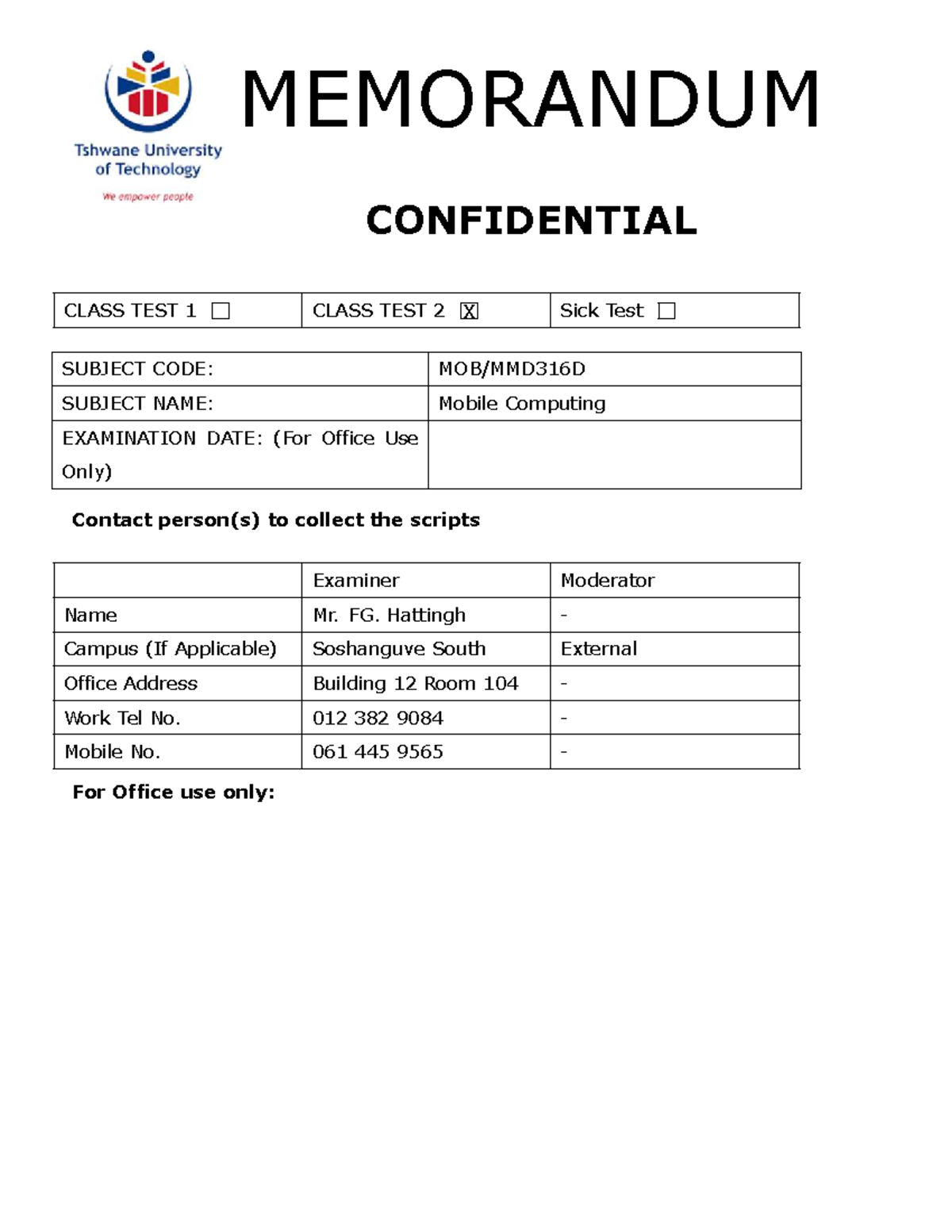 MOB 2026 S1 Class Test 2 EMA Memo: Mobile Computing Insights - Studocu