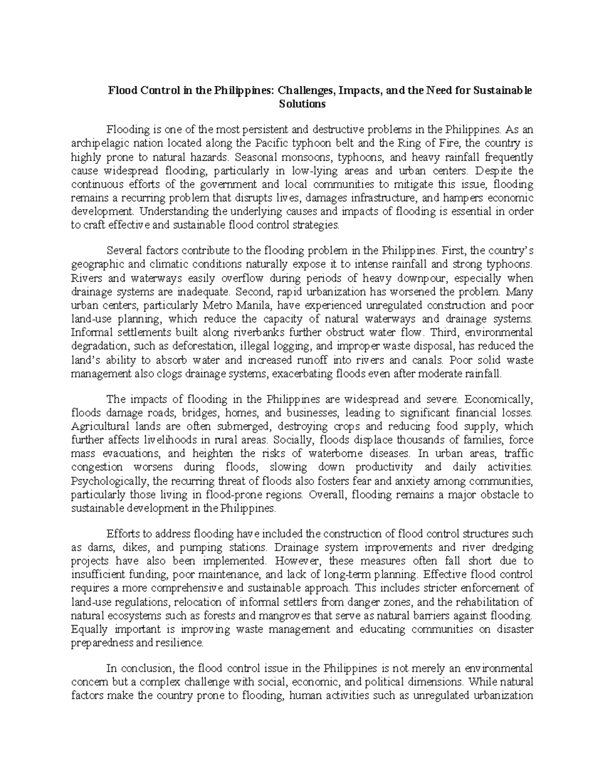 Flood Control in the Philippines: Challenges & Sustainable Solutions ...