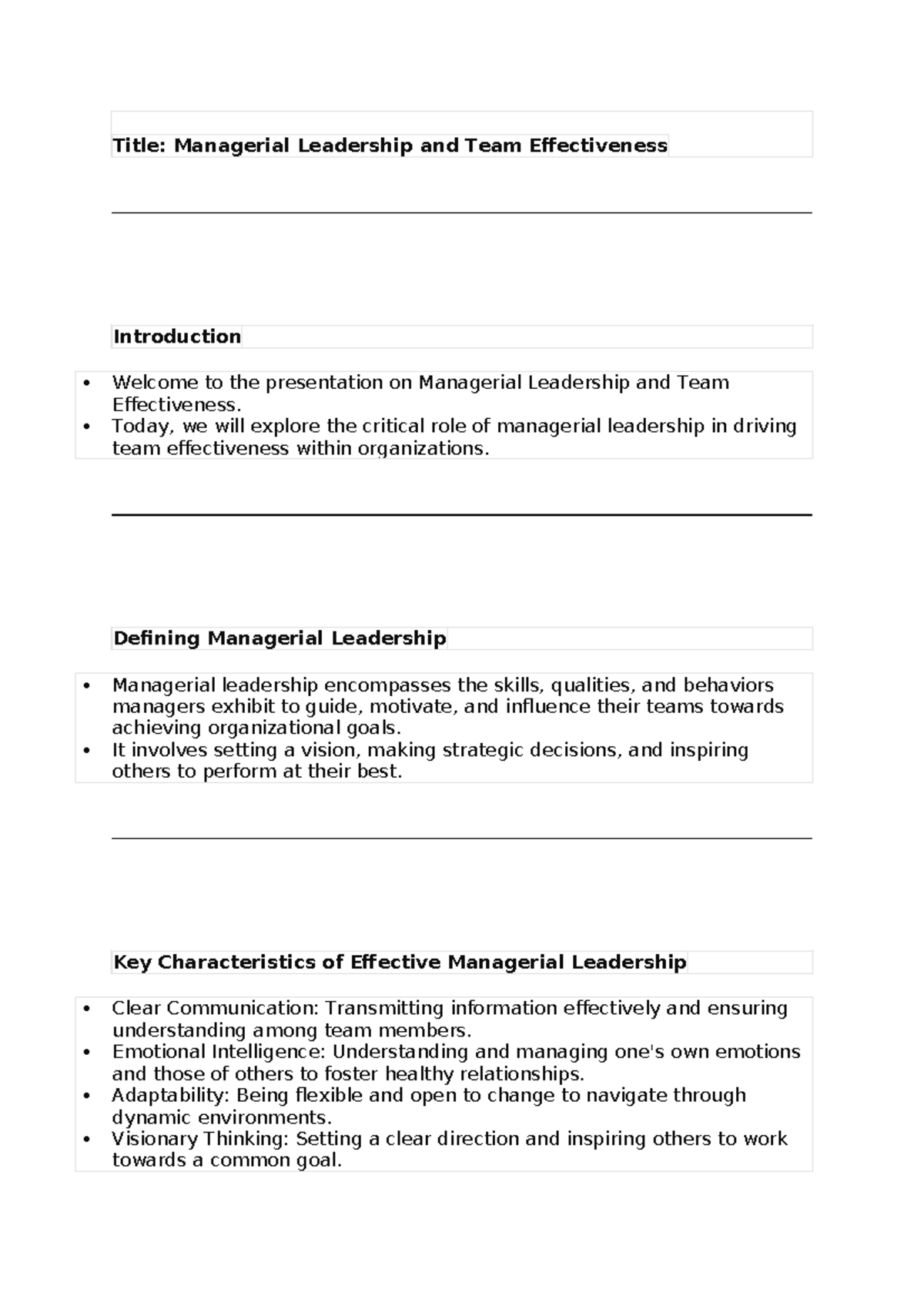 Managerial Leadership & Team Effectiveness: Key Insights & Strategies ...