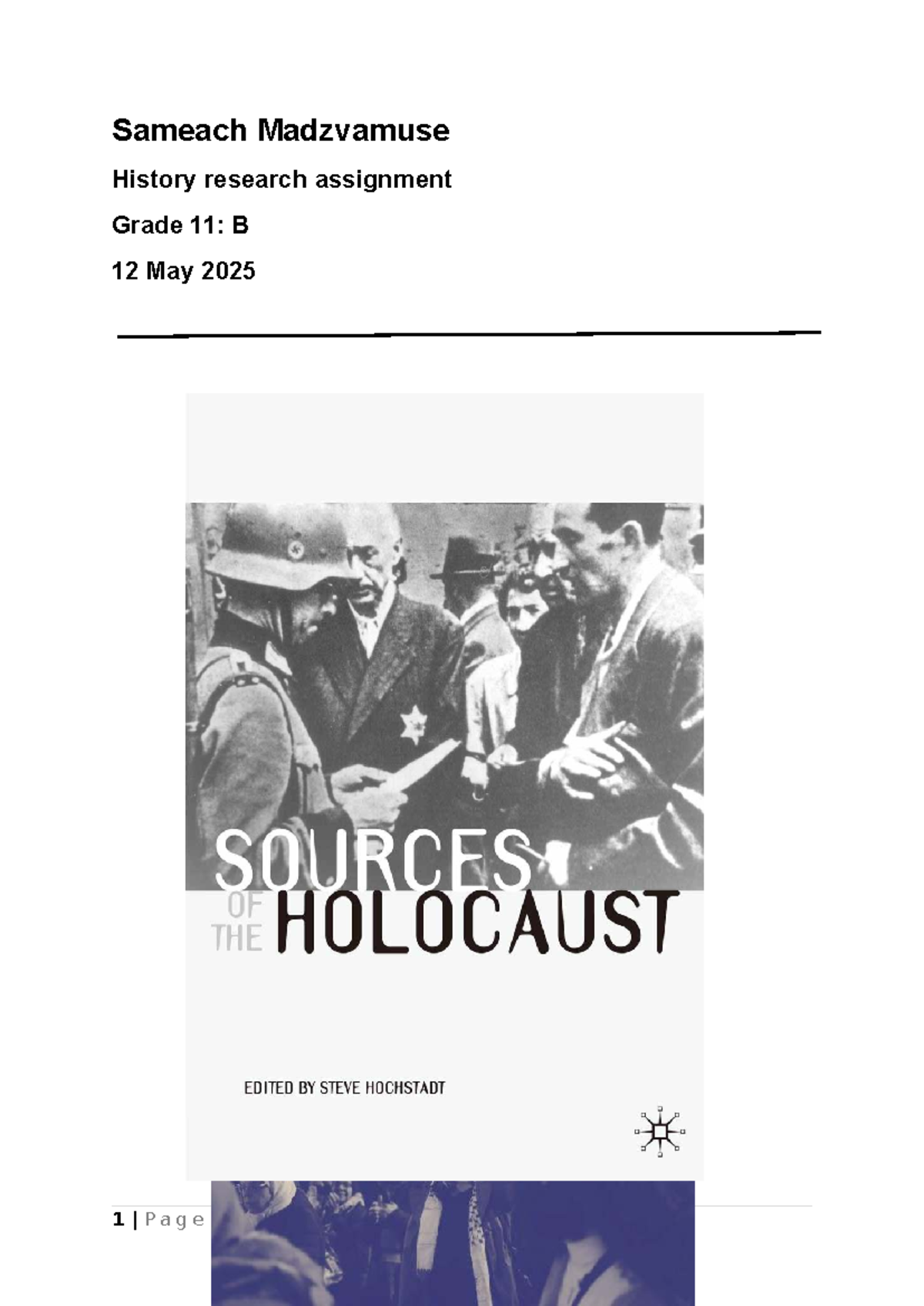 History Assignment: Analyzing Nazi Policies and the Holocaust - Grade ...