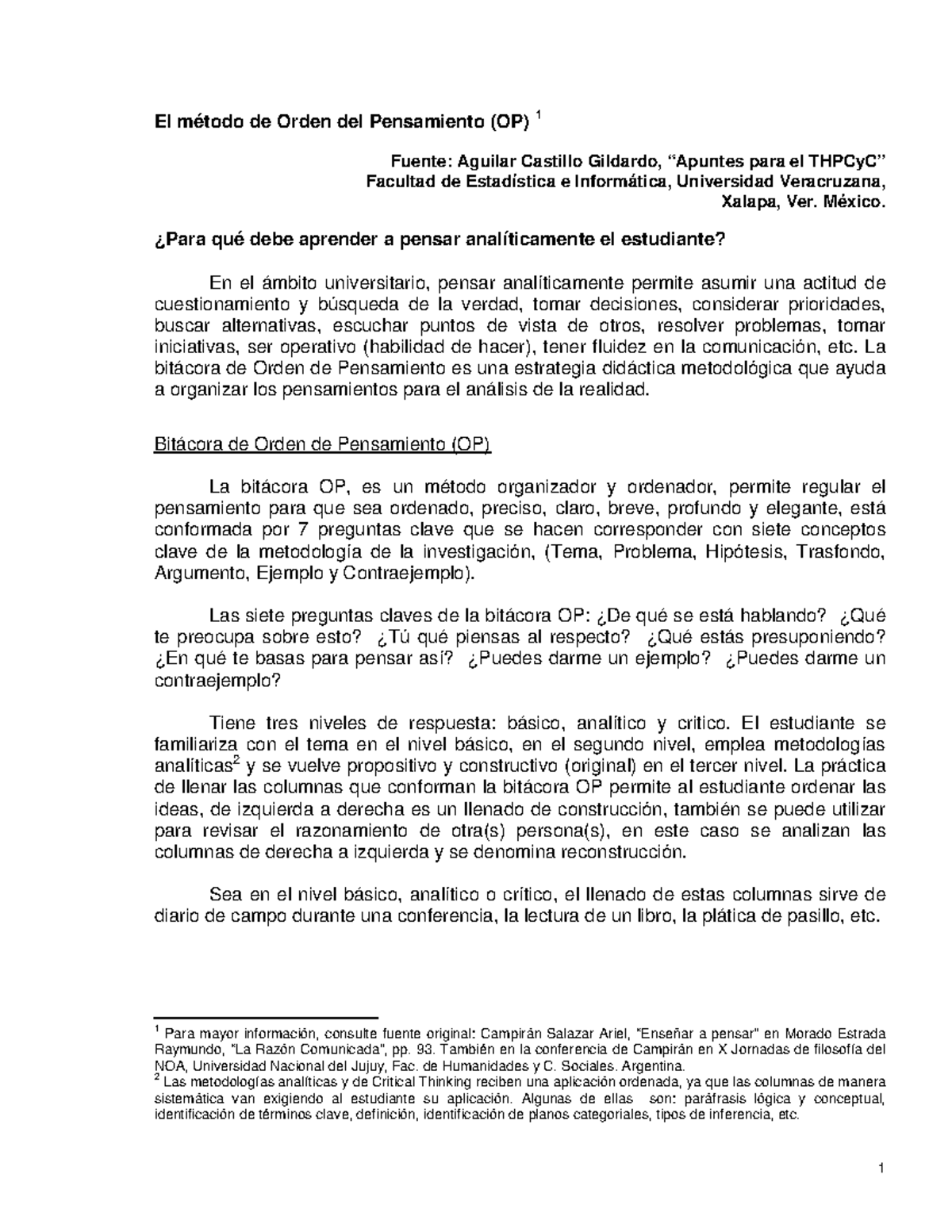 Ordendepensamiento - qué es la bitácora OP - El método de Orden del ...