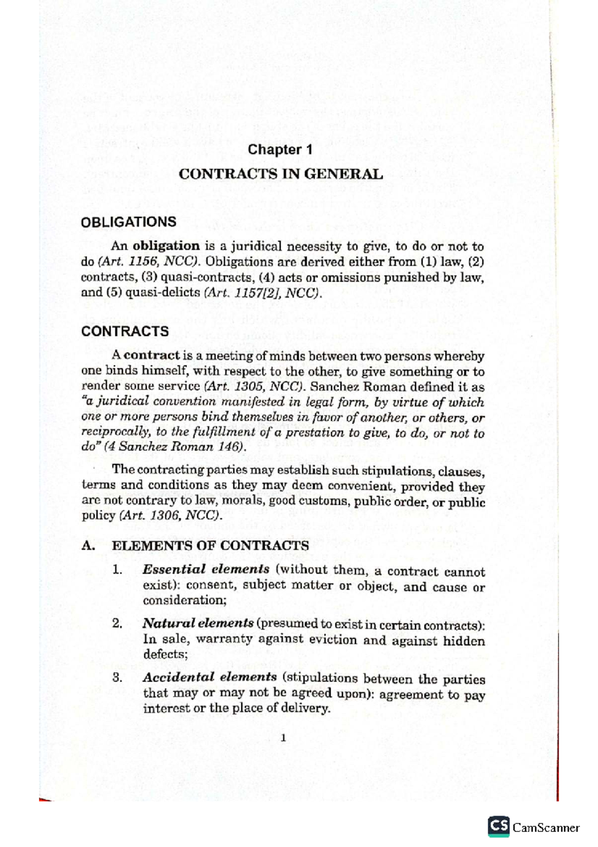 Chapter 1: Contracts in General - Real Property Law (CS) - Studocu