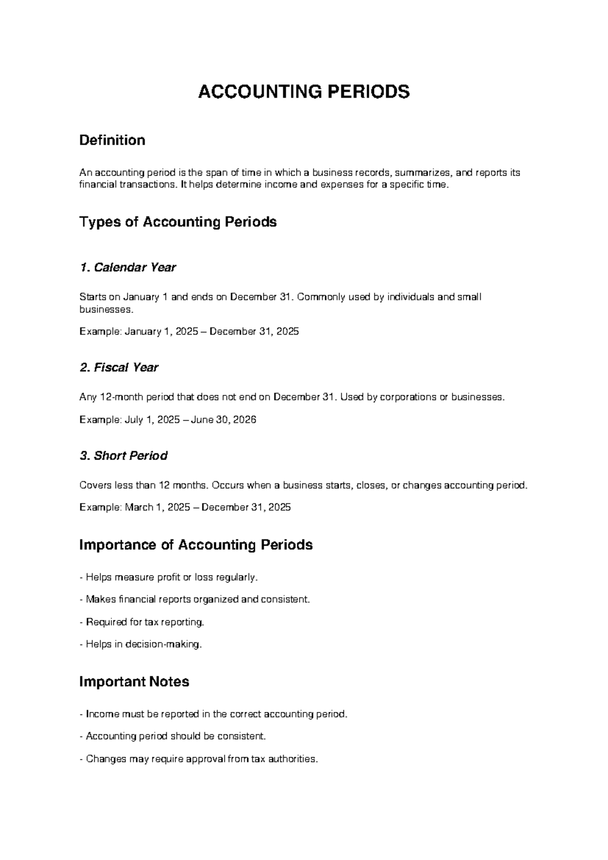 Accounting Periods: Definition and Types Explained - Studocu