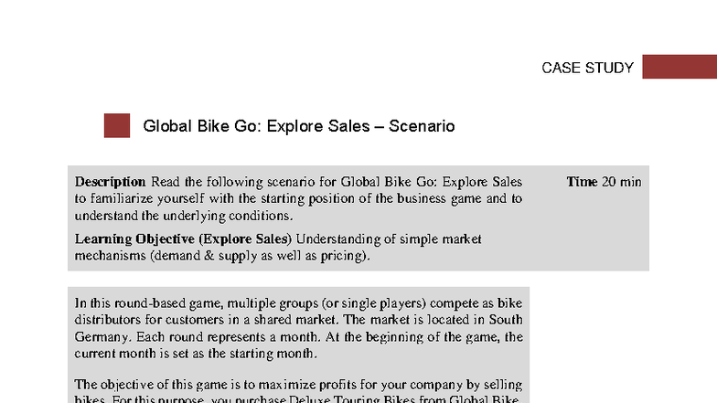 CASE STUDY SAP UCC: Global Bike Go Sales Exploration Overview - Studocu