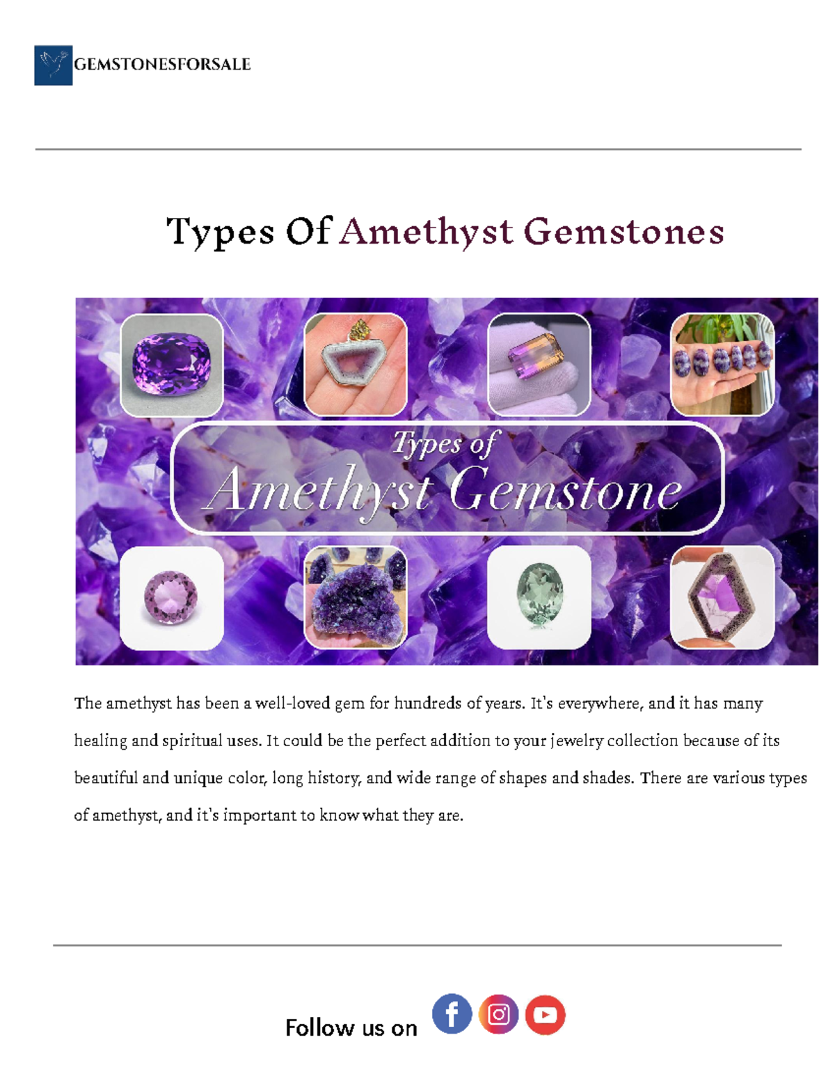 Types Of Amethyst Gemstones - It's everywhere, and it has many healing ...