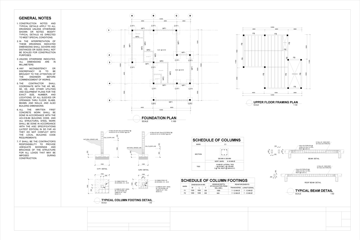 Structural Plan with General Notes and Foundation Details - Studocu