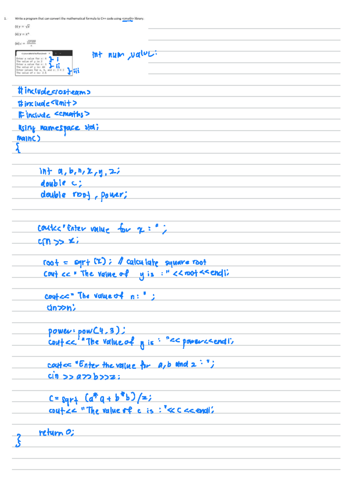 Lab 10 (1 2) - Code Conversion of Mathematical Formulas - Studocu