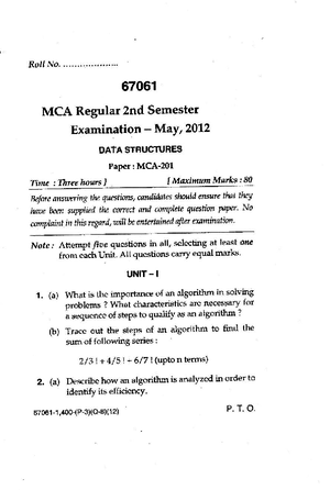 [Solved] in next month is comming mca 2nd sem under bput university so ...