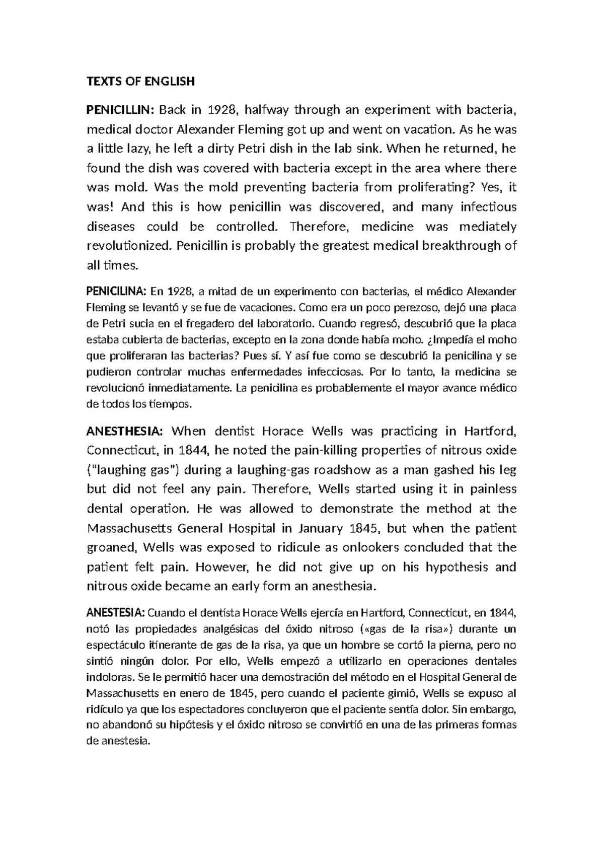 Innovative Discoveries in Medicine and Food: English Texts Overview ...