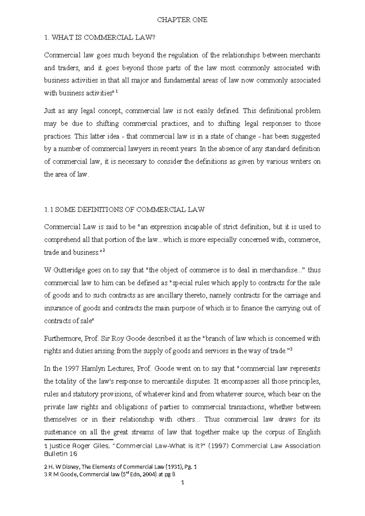 Essay Notes on Commercial Law Concepts (CL 101) - Studocu
