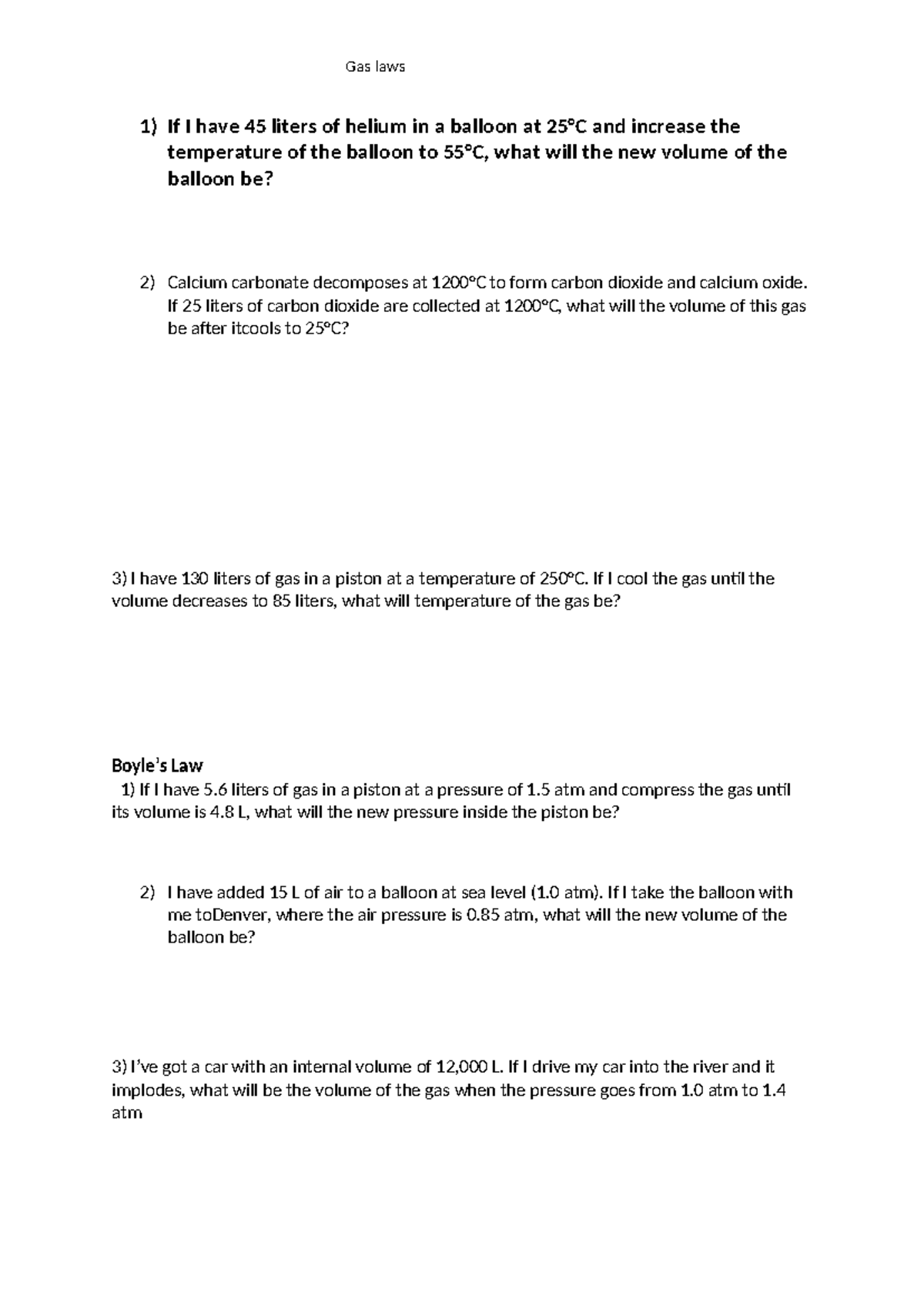 GAS LAWS - Comprehensive Study Guide on Gas Behavior and Calculations ...