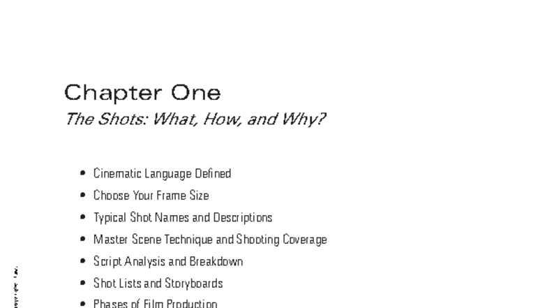 Chapter 1: Understanding Cinematic Language and Shot Types - Studocu