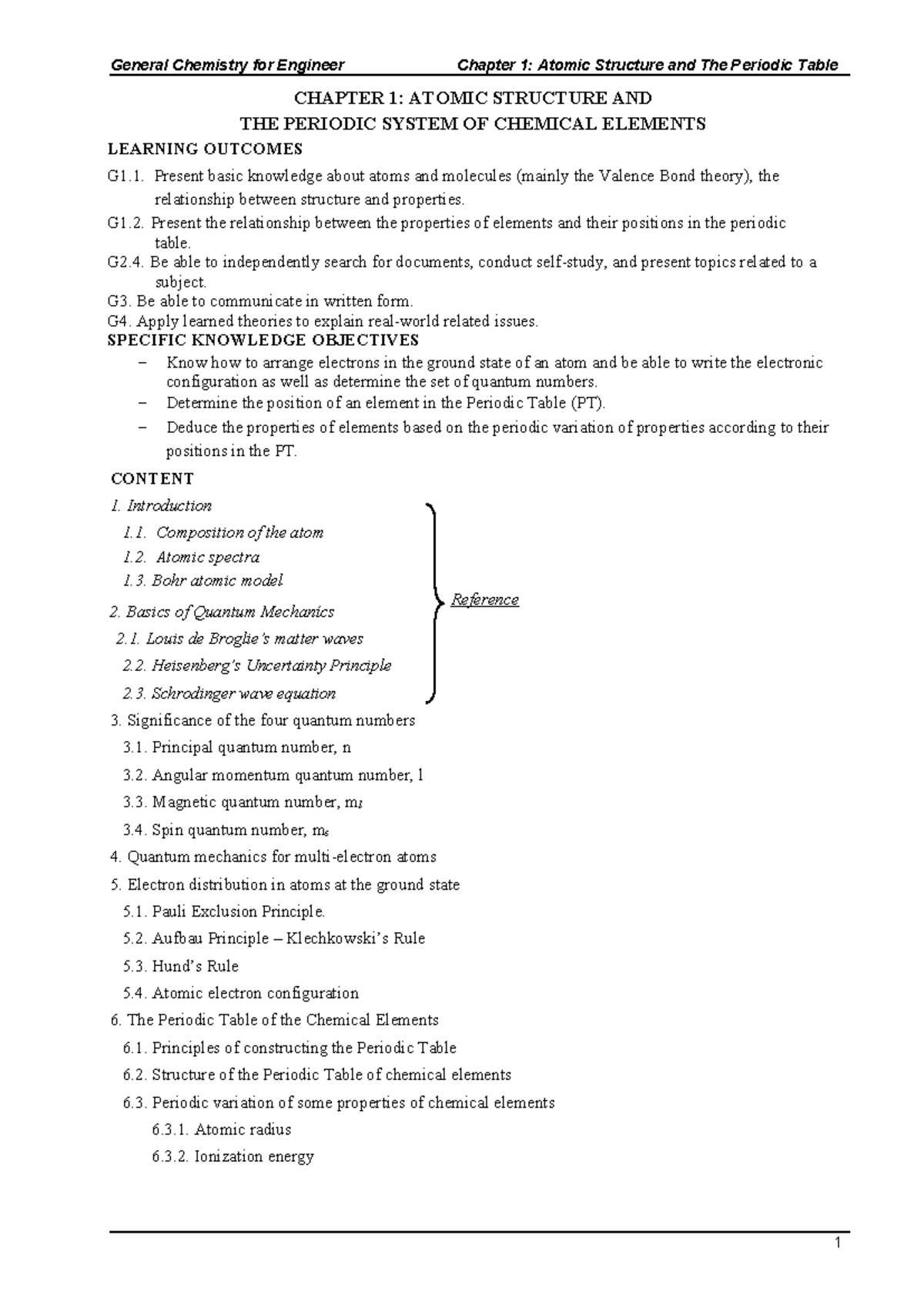 General Chemistry for Engineer CH1: Atomic Structure & Periodic Table ...