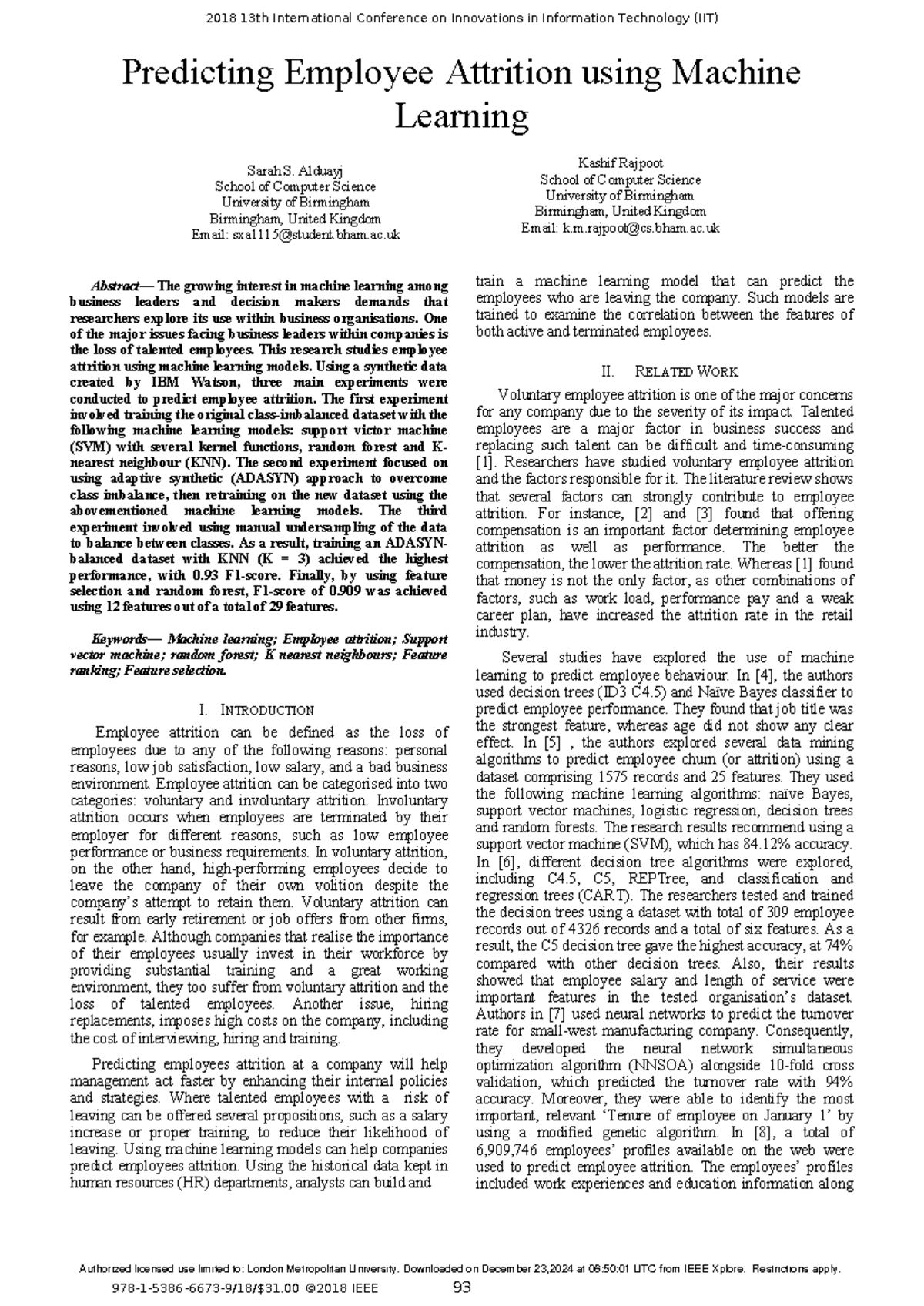 Predicting Employee Attrition using Machine Learning - Predicting Employee Attrition using ...