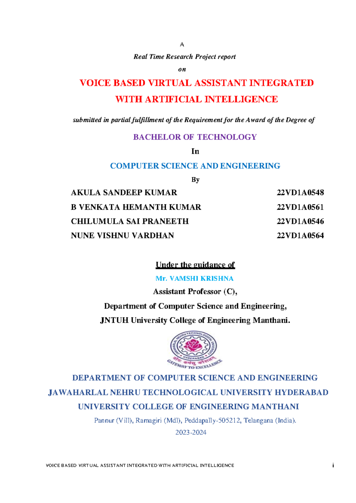 Batch 1 BOYS - Nope - ####### VOICE BASED VIRTUAL ASSISTANT INTEGRATED ...