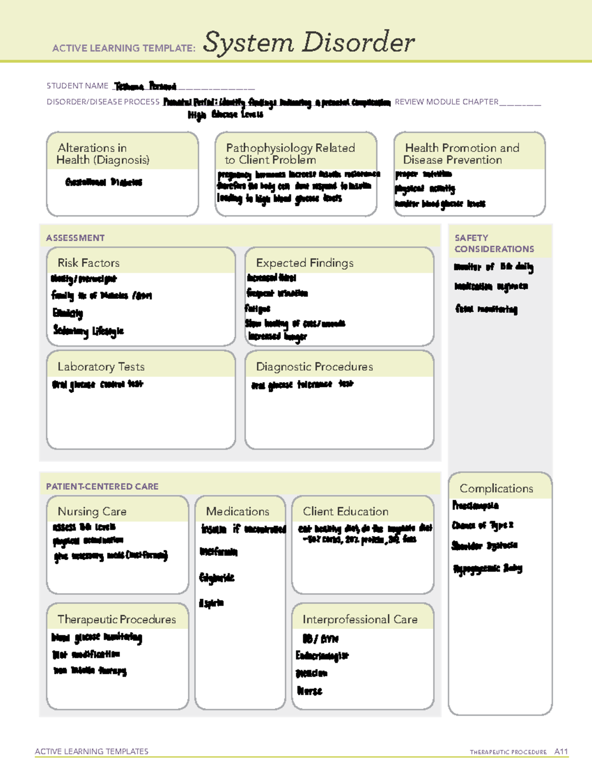 Prenatal Period ATI template - ACTIVE LEARNING TEMPLATES THERAPEUTIC ...