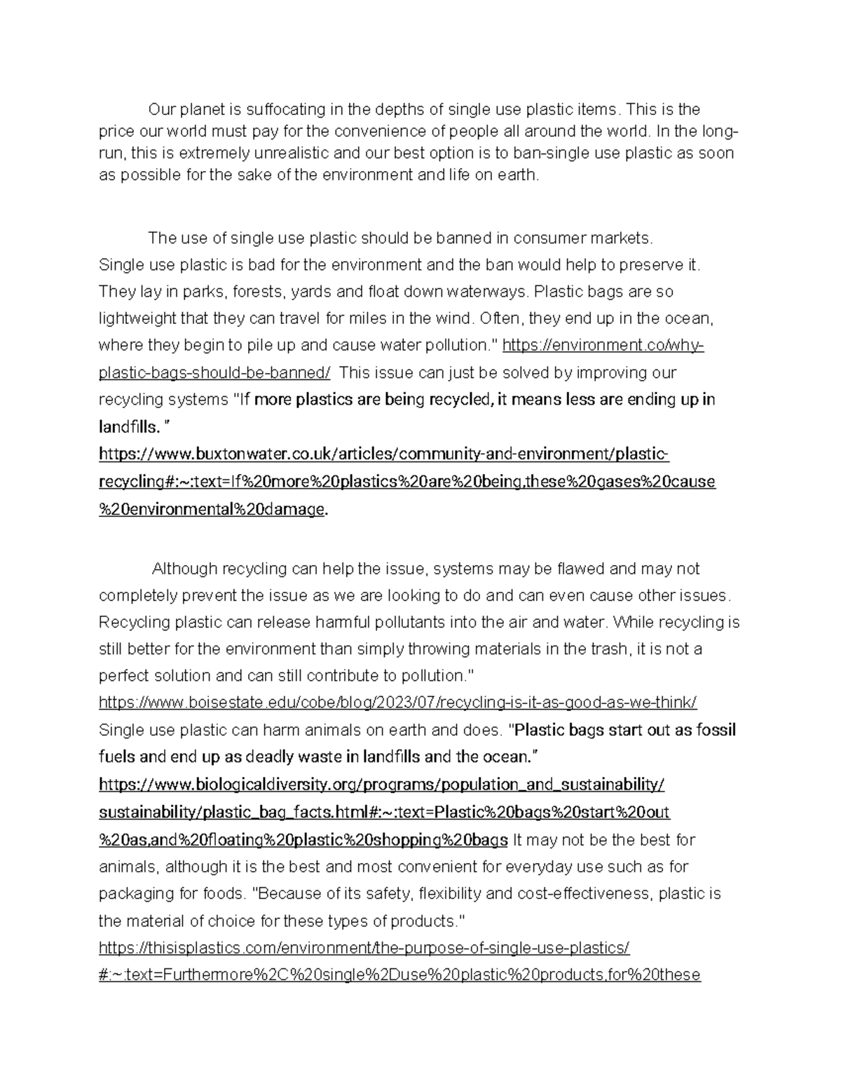 4.07 Essay Notes: The Case for Banning Single-Use Plastics - Studocu