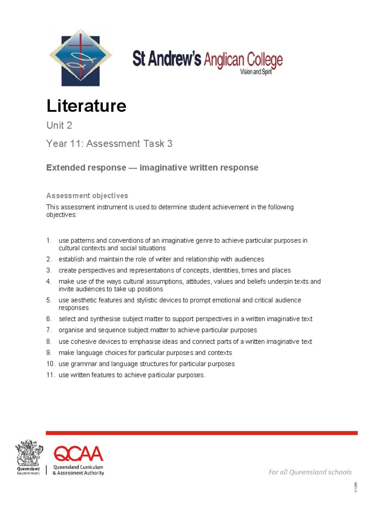 Literature Unit 2 Year 11: Assessment Task 3 - Gothic Short Story Guide ...