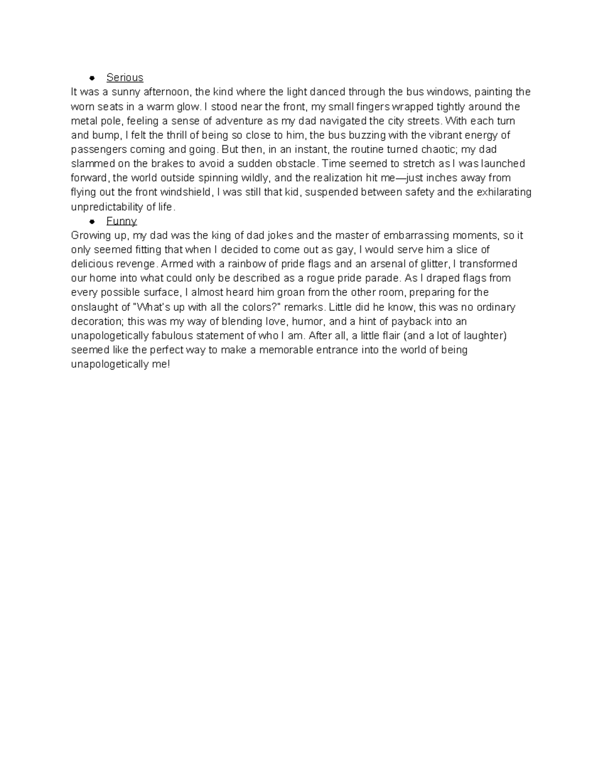 Personal Narrative Essay: Reflections on Life, Humor & Identity - Studocu
