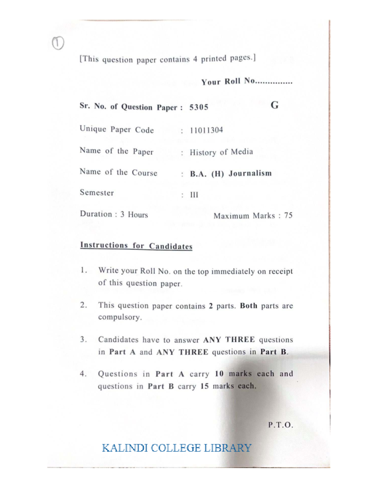 Journalism B.A. (H) 2024 - Comprehensive Question Paper for Exams - Studocu