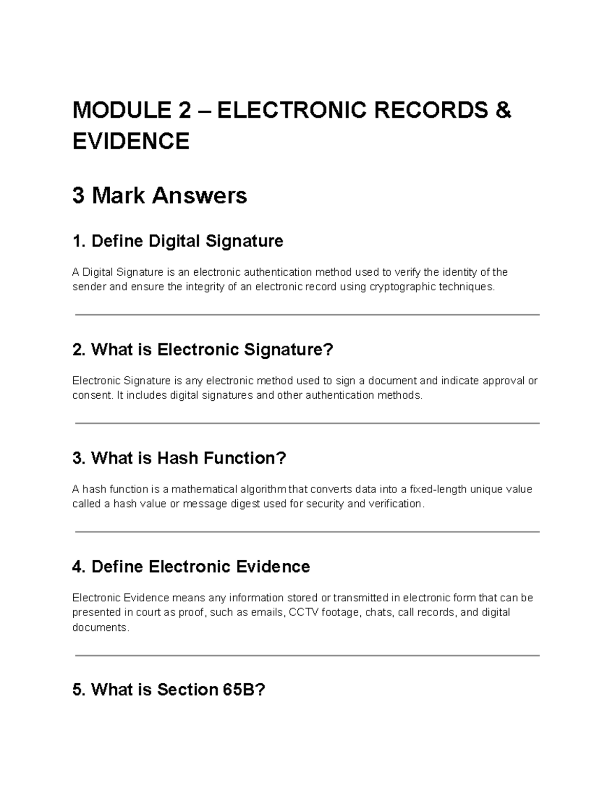 Module 2 - Cyber Law KTU Notes: Electronic Records & Evidence - Studocu