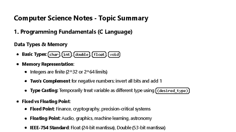 FOA Notes: Summary of Programming Fundamentals and Data Structures ...