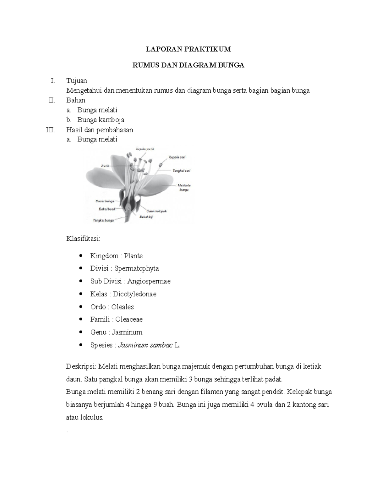 Rumus dan Diagram Bunga: Praktikum Biologi Kelas XII - Studocu