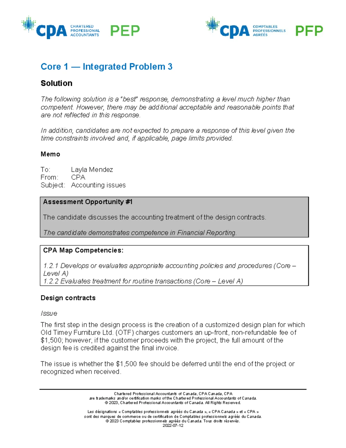 CO1-2301E-IP06 - Core 1 Integrated Problem 6 Solution Analysis - Studocu